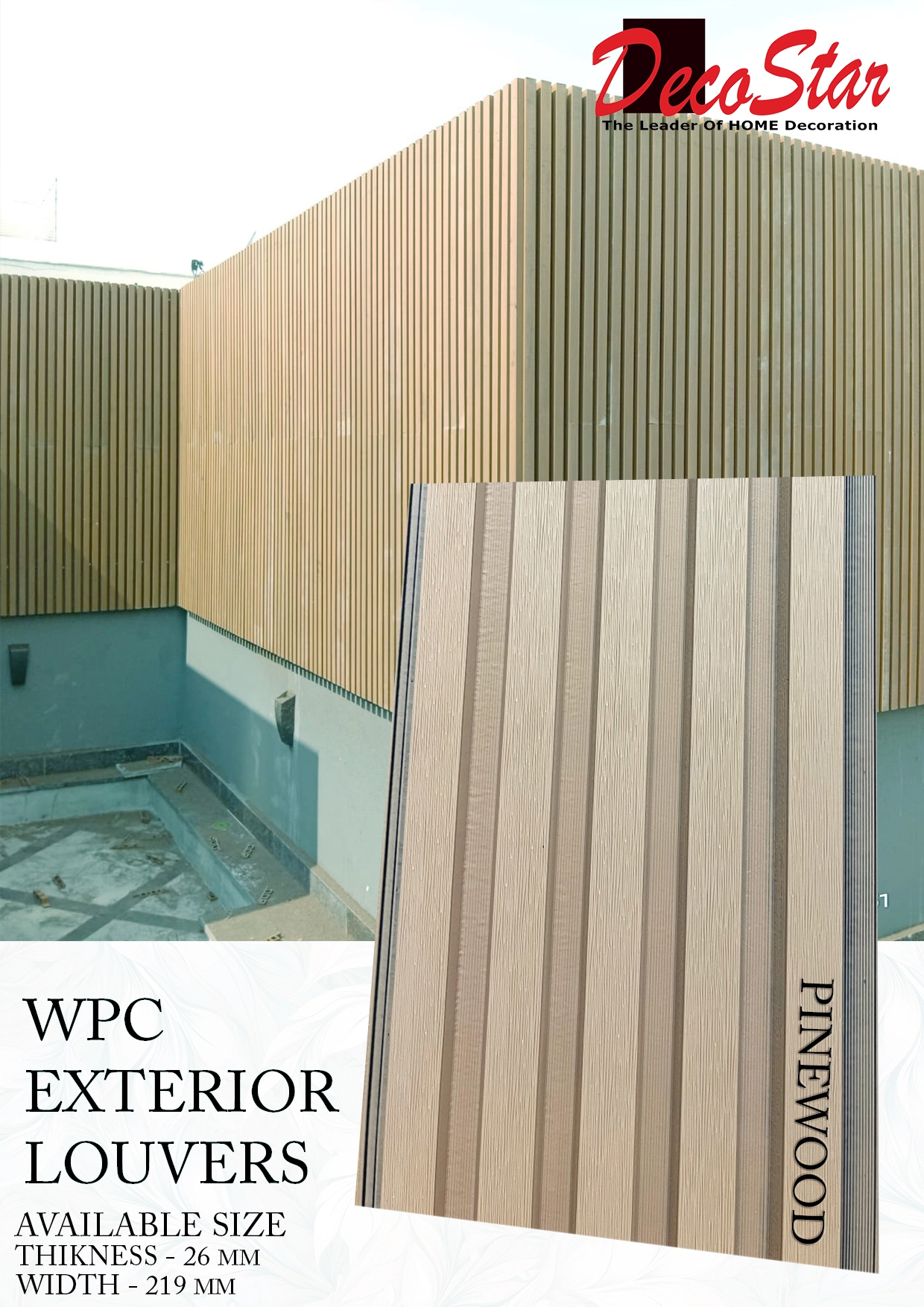 Deco Star WPC Exterior Louvers – Pinewood