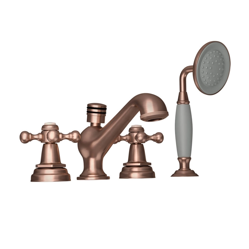 4-Hole Bath Tub Mixer - Antique Copper