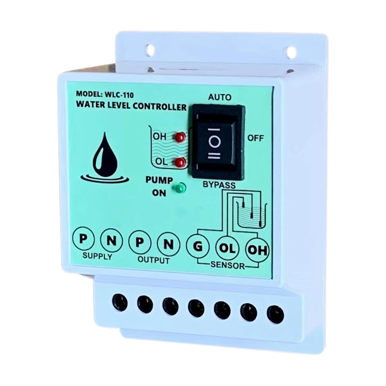 Microtail India Fully Automatic Water Level Controller and Indicator with 3 Sensors-White