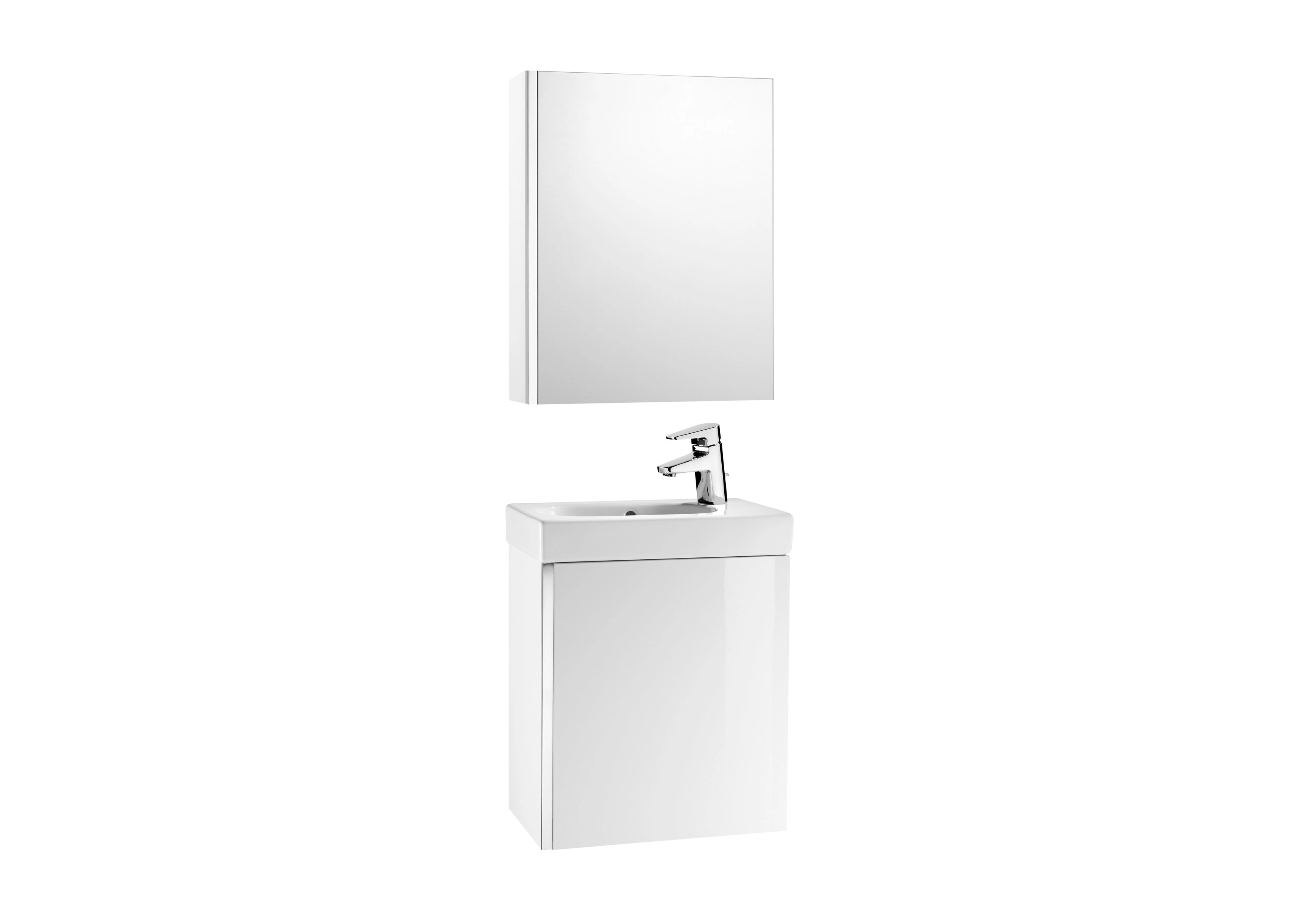 Roca Mini Pack with cabinet mirror Base Unit - Basin and cabinet mirror